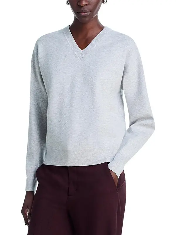 Theory V-neck Light Sweater - Gravity Melange