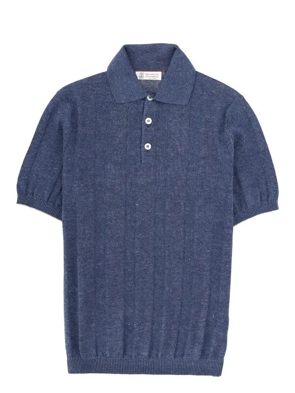 Brunello Cucinelli Linen Knit Polo Shirt - Multicolour