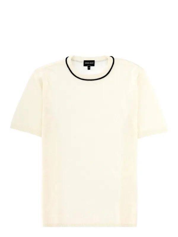 Giorgio Armani Linen And Silk T-shirt - Ivory