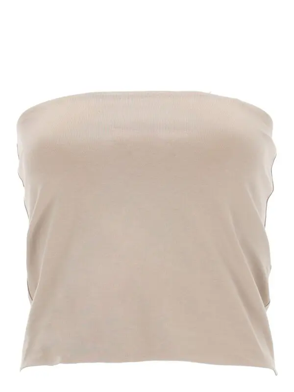 Brunello Cucinelli Cotton Bandeau Top - Beige