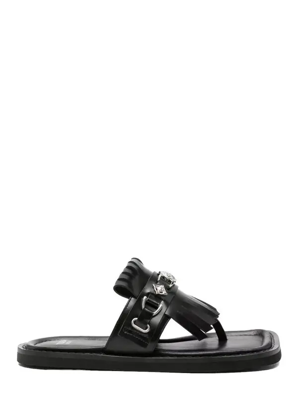 TOGA VIRILIS Tassel-embellished Leather Sandals - Black