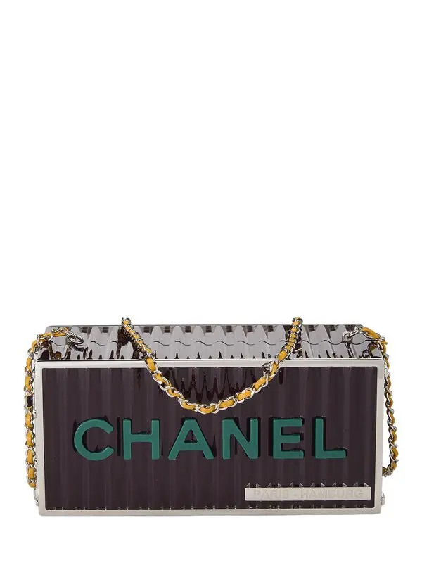 Chanel Paris-hamburg Lucite Shipping Container Bag - Purple
