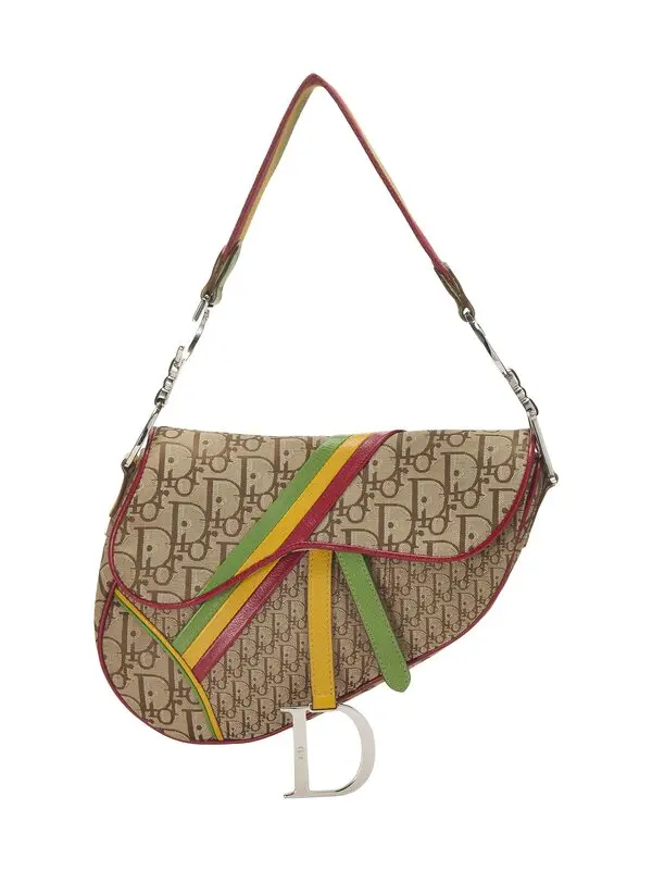 Dior Rasta Trotter Canvas Saddle Bag - Multi