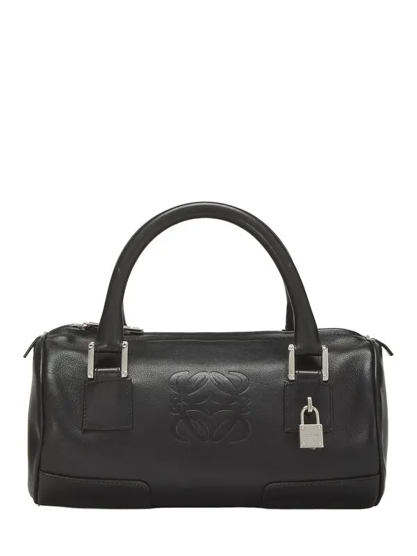 Loewe Leather Anagram Handbag - Black