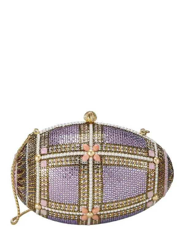 Judith Leiber Crystal Minaudière - Purple