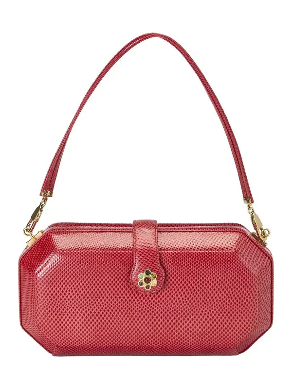 Judith Leiber Lizard Minaudière - Red