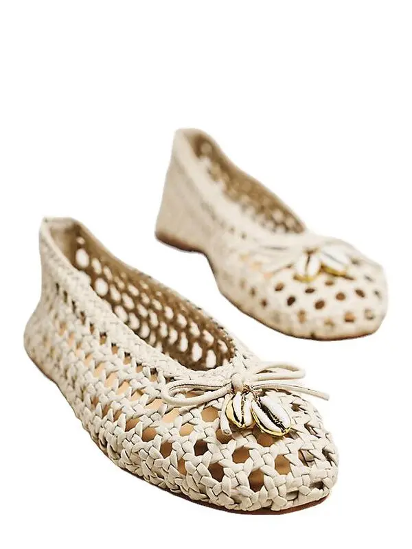 Dolce Vita Cason Charm Woven Ballet Flats - Neutral