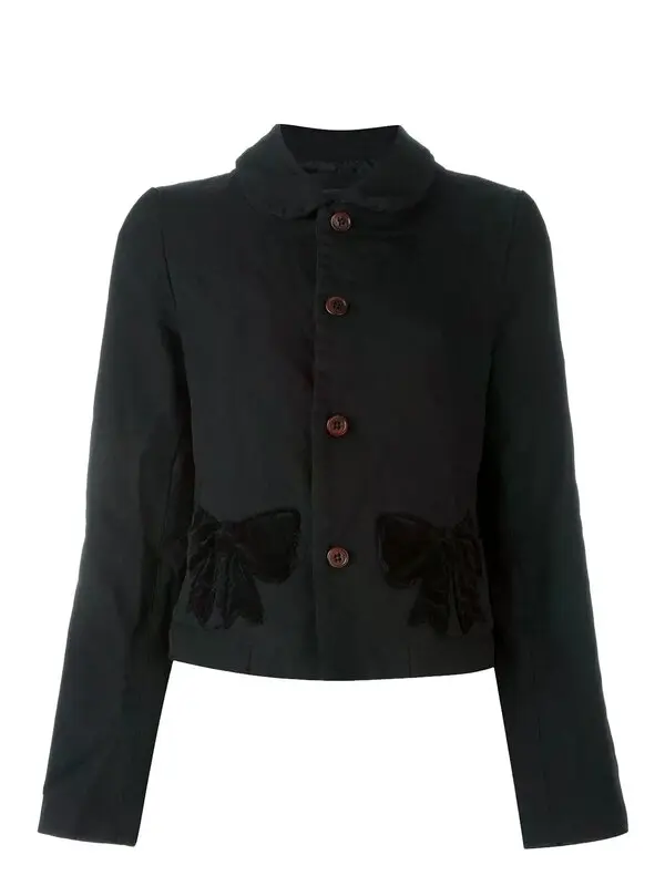 Comme Des Garçons Velvet Ribbon Appliqué Jacket - Black