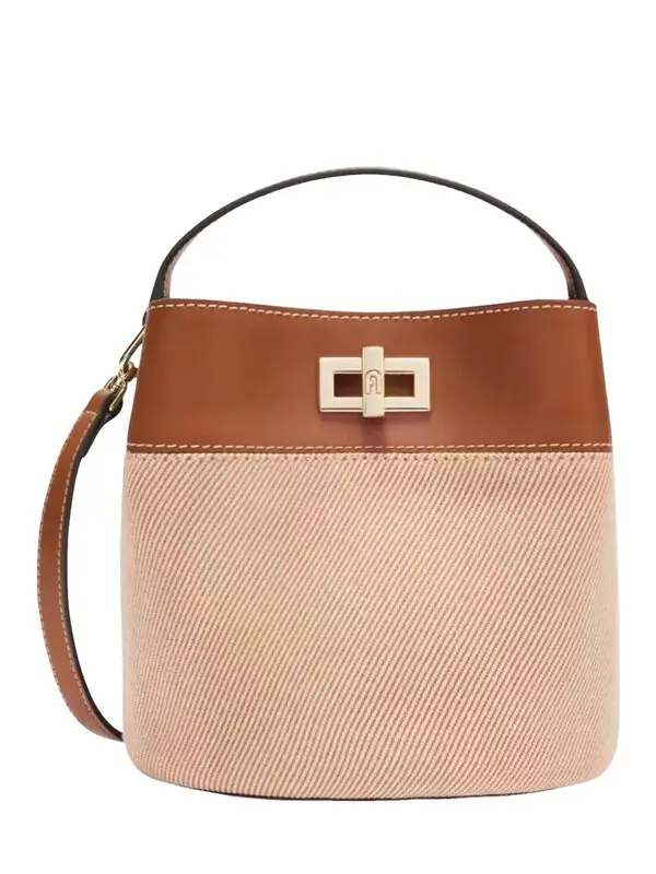 Furla Amelia Stripe Detail Bucket Bag - Neutrals
