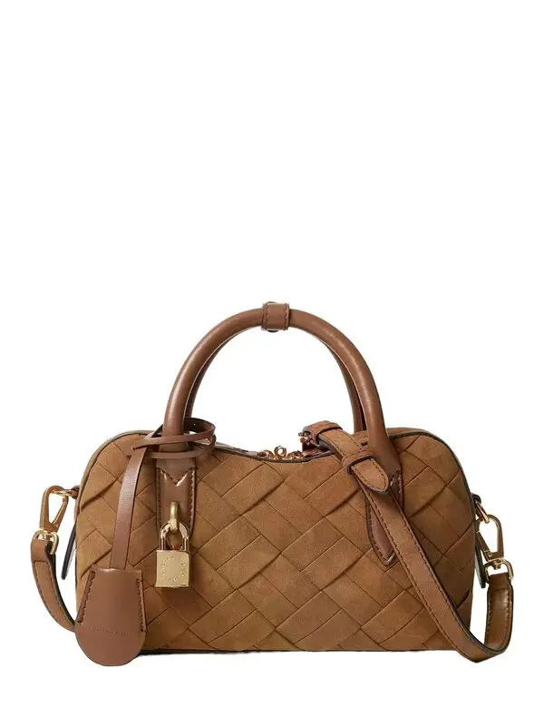 Stella McCartney Woven Padlock Shoulder Bag - Brown