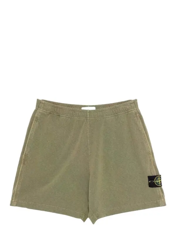 Stone Island Compass Badge-detail Shorts - Green