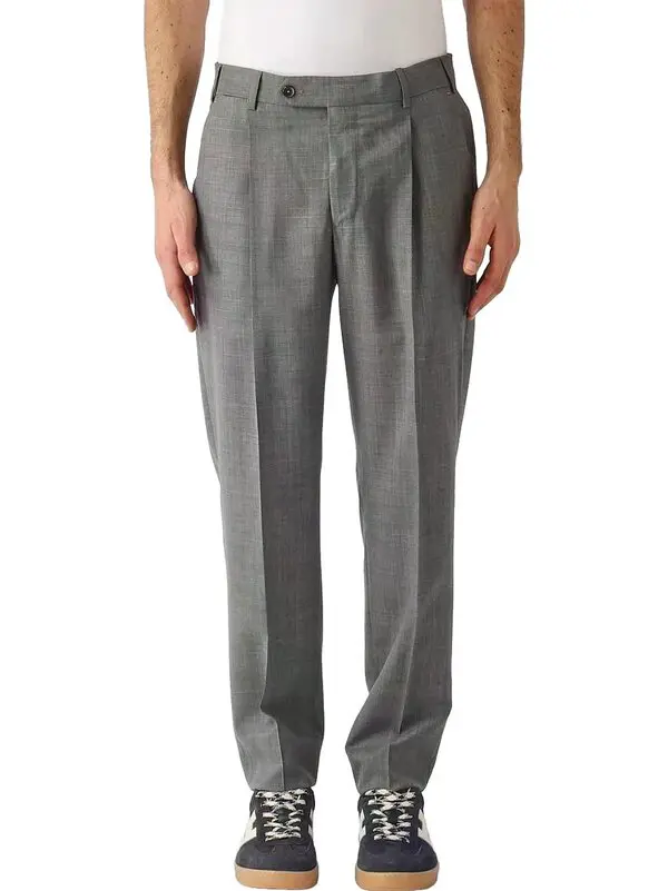 PT TORINO Union Pleated Trousers - Grey