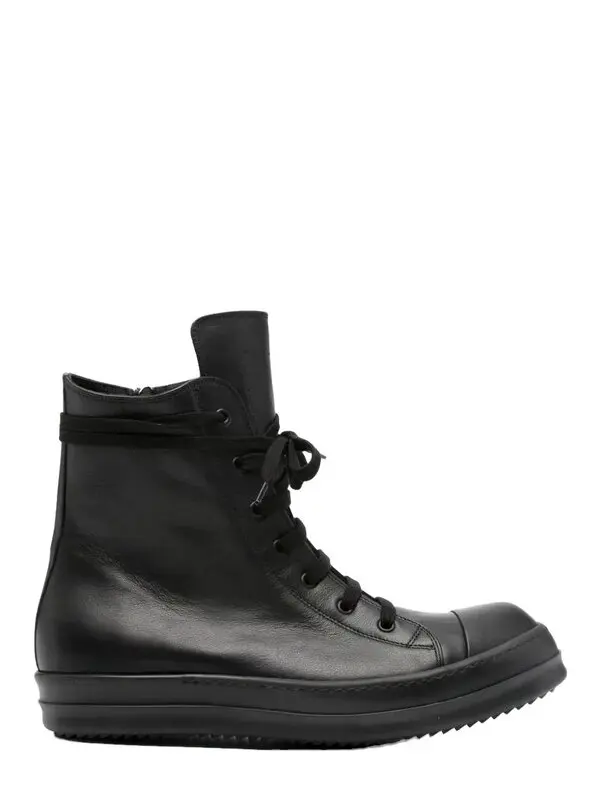 Rick Owens Lace-up Leather Sneakers - Black