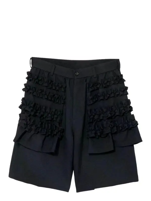 Comme Des Garçons Ruffle Knee-length Shorts - Blue