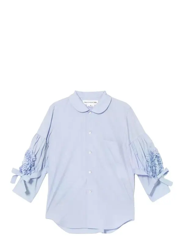 Comme Des Garçons Ruffle Ribbon Shirt - Blue