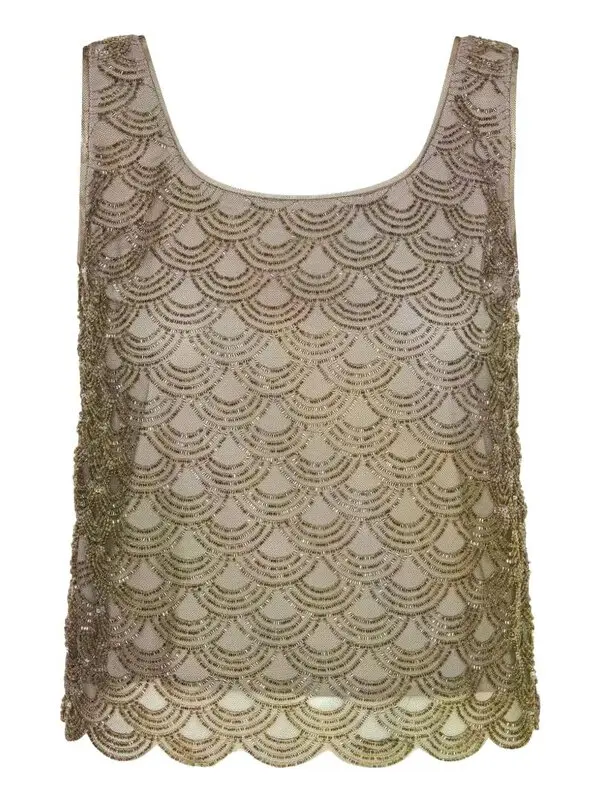 ROTATE BY BIRGER CHRISTENSEN Sequin-embellished Top - Grey