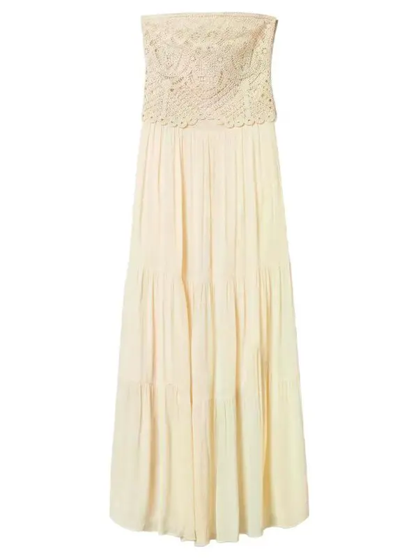 TWINSET Strapless Maxi Dress - Neutrals