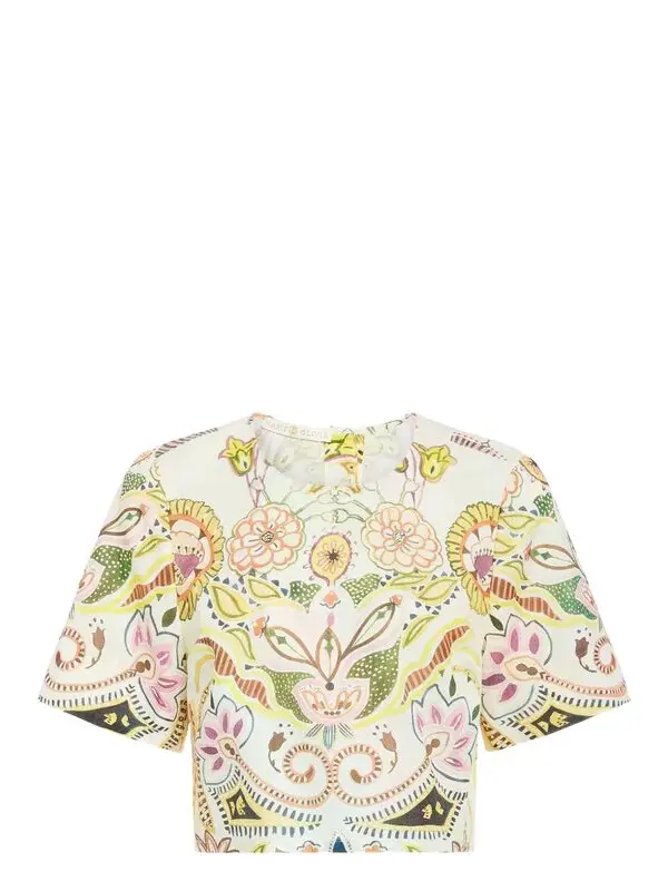 MARIE OLIVER Drew Floral Top - Neutrals