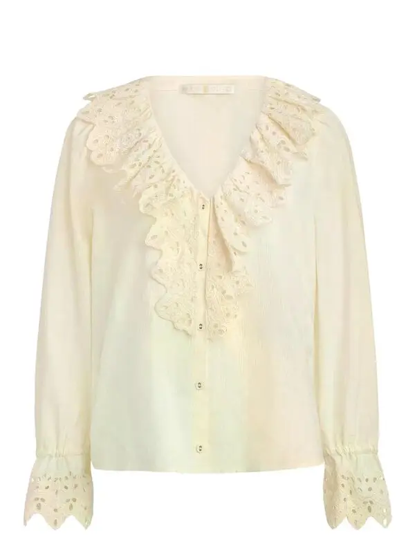 MARIE OLIVER Eden Ruffled Blouse - Neutrals
