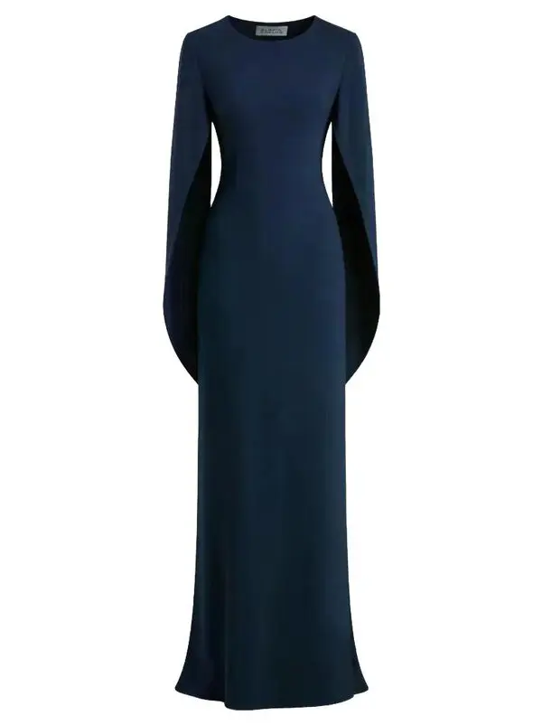 GLORIA COELHO Medieval Draped-sleeve Maxi Dress - Blue