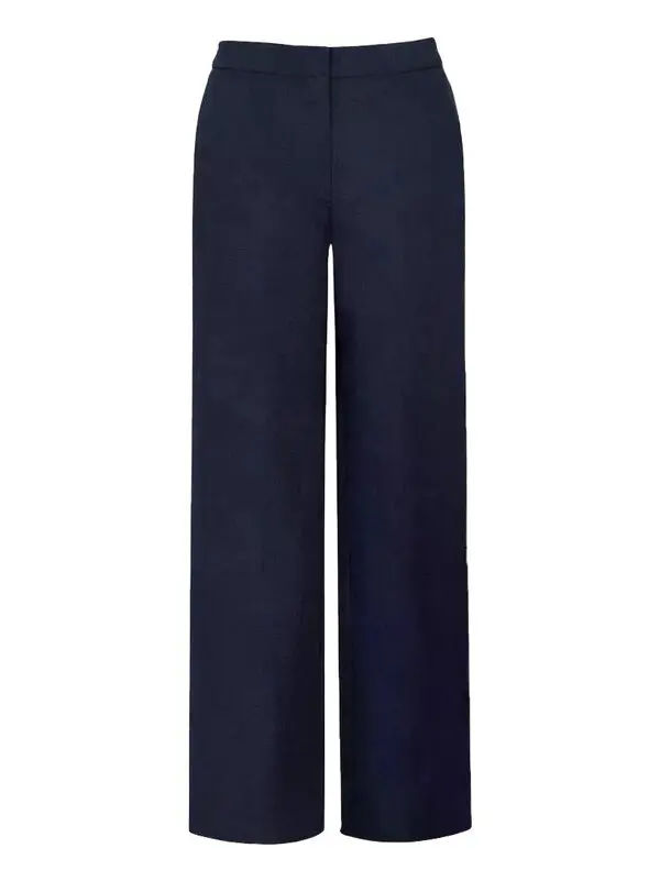 GLORIA COELHO Crepe Wide-leg Trousers - Blue
