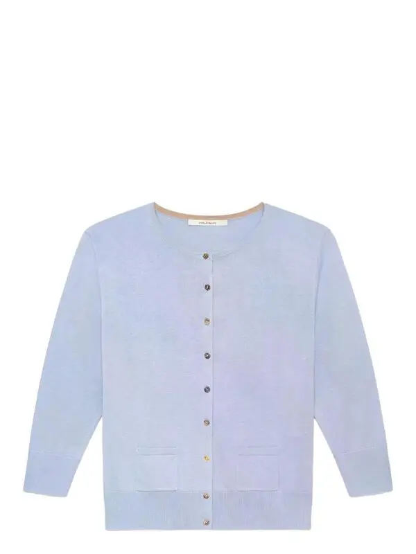 Malìparmi Pocket Crew Neck Cardigan - Blue