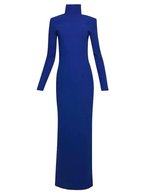MONOT High Neck Long Sleeve Dress - Blue