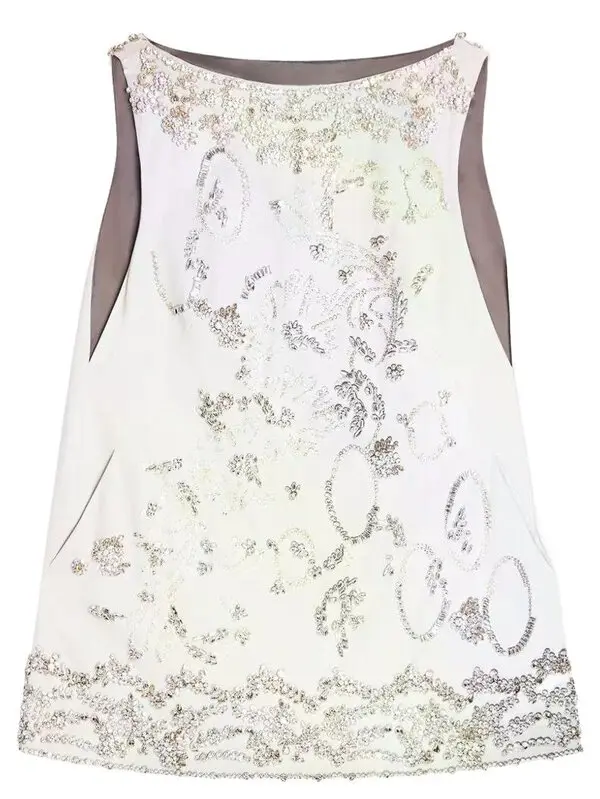 Dries Van Noten Beaded-embellishment Mini Dress - Neutrals