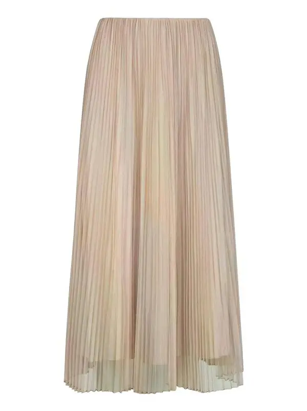 Max Mara Pleated Skirt With Layered Hem - Neutrals