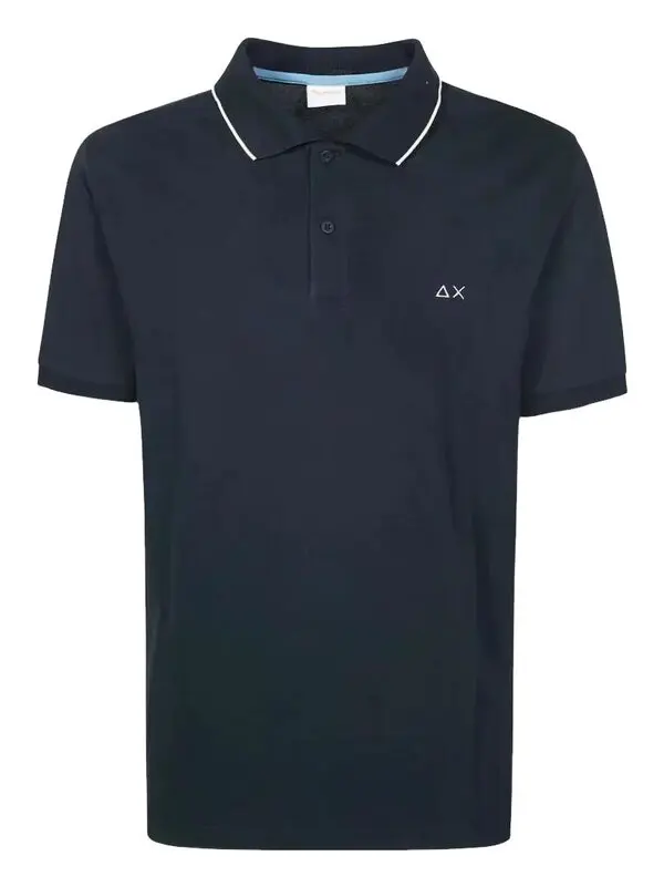 SUN 68 Contrast-trim Polo Shirt - Blue
