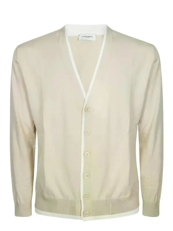 PAOLO PECORA V-neck Cardigan - Neutrals