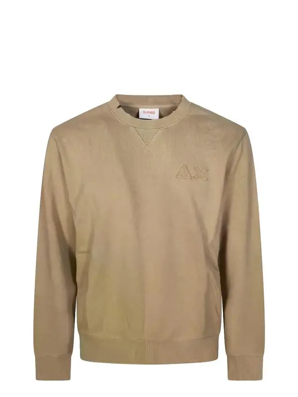 SUN 68 Appliqué Crew Neck Sweatshirt - Neutrals