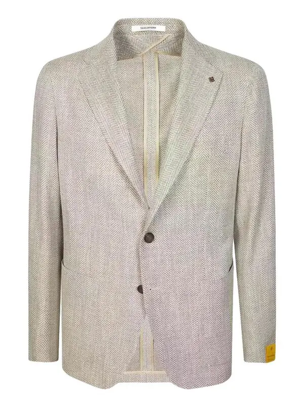 Tagliatore Herringbone Single-breasted Jacket - Grey