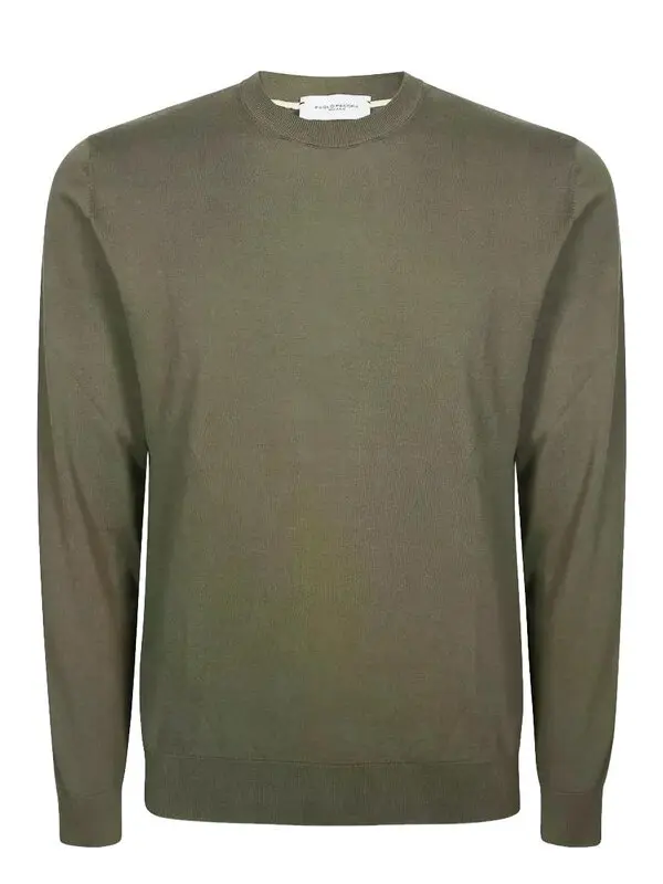 PAOLO PECORA Gc Crewneck Knitted Sweater - Green