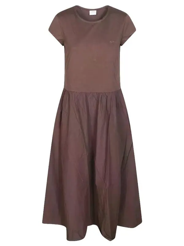 SUN 68 Embroidered Maxi Dress - Brown