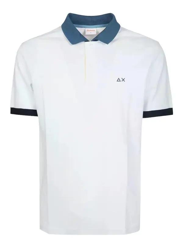 SUN 68 Contrast-collar Polo Shirt - White