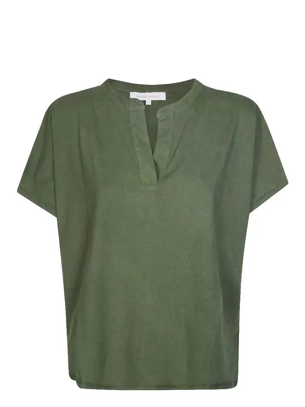 ABSOLUT CASHMERE V-neck Short-sleeve Top - Green