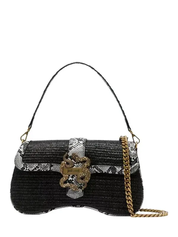 Just Cavalli Logo-detail Flap-closure Shoulder Bag - Black