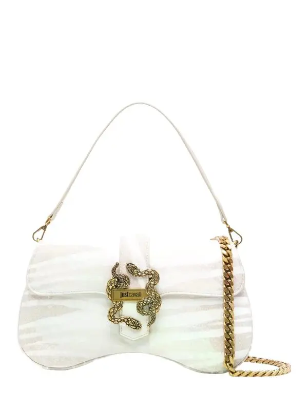 Just Cavalli Zebra-print Buckle Tote Bag - White
