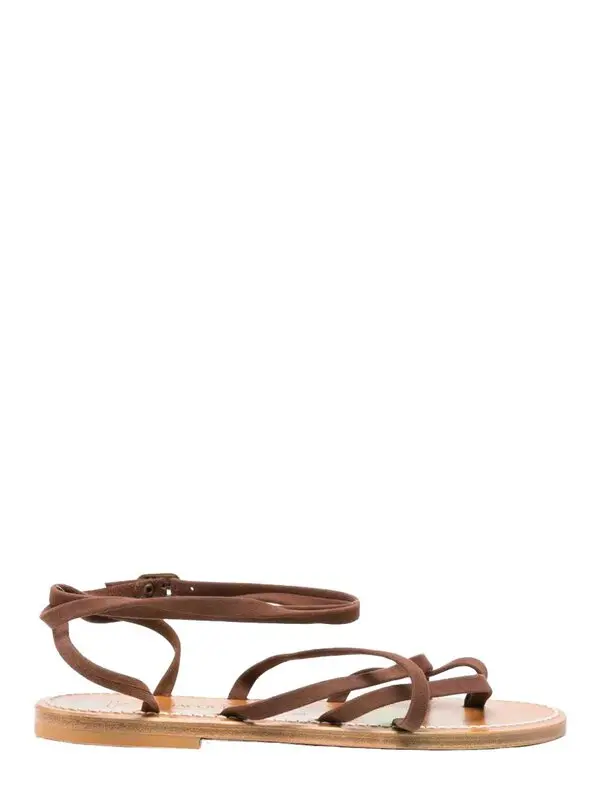K.JACQUES Strappy Tie Flat Sandals - Brown