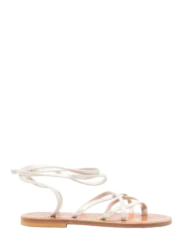 K.JACQUES Tie Strappy Flat Sandals - Neutrals