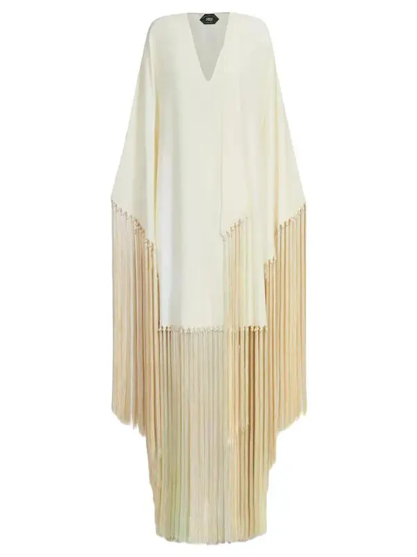 TALLER MARMO Elsie Fringed Midi Dress - Neutrals