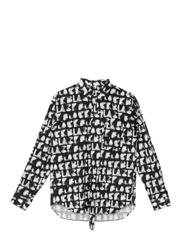 Comme Des Garçons Logo-print Long-sleeve Shirt - Black