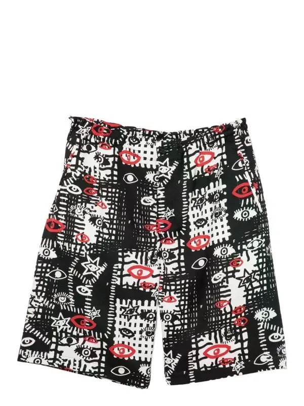 BLACK COMME DES GARÇONS Graphic-print Shorts - Black