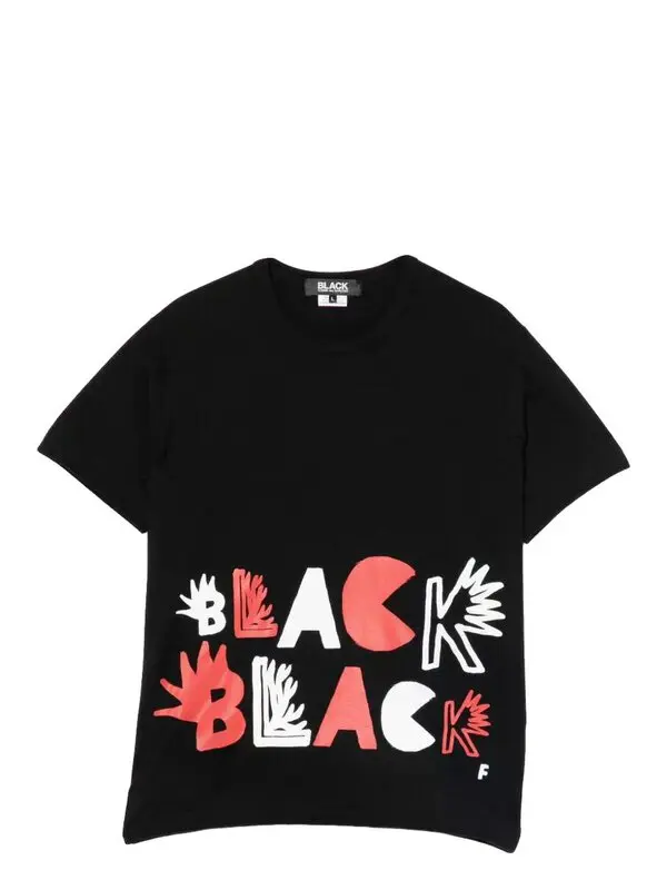 Comme Des Garçons Logo Graphic Print T-shirt - Black