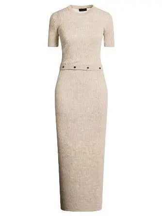 ROBERTO COLLINA Ribbed-knit Mélange Maxi Dress - Beige