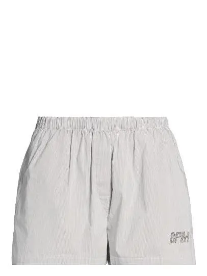 8PM Striped Stretchy Poplin Shorts - Grey