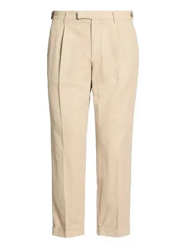 PAOLONI Tapered Cotton-linen Pants - Beige