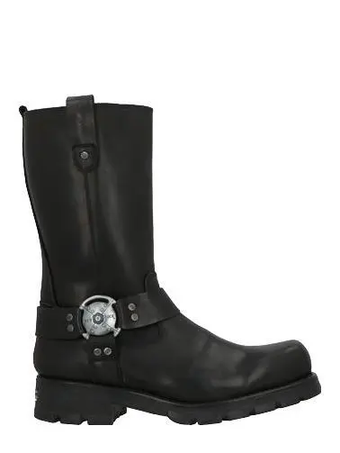 NEW ROCK Leather Boots - Black