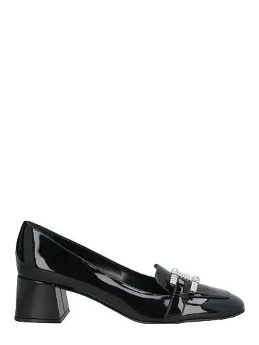 SERGIO ROSSI Patent Leather Loafers With Crystal Appliqués - Black